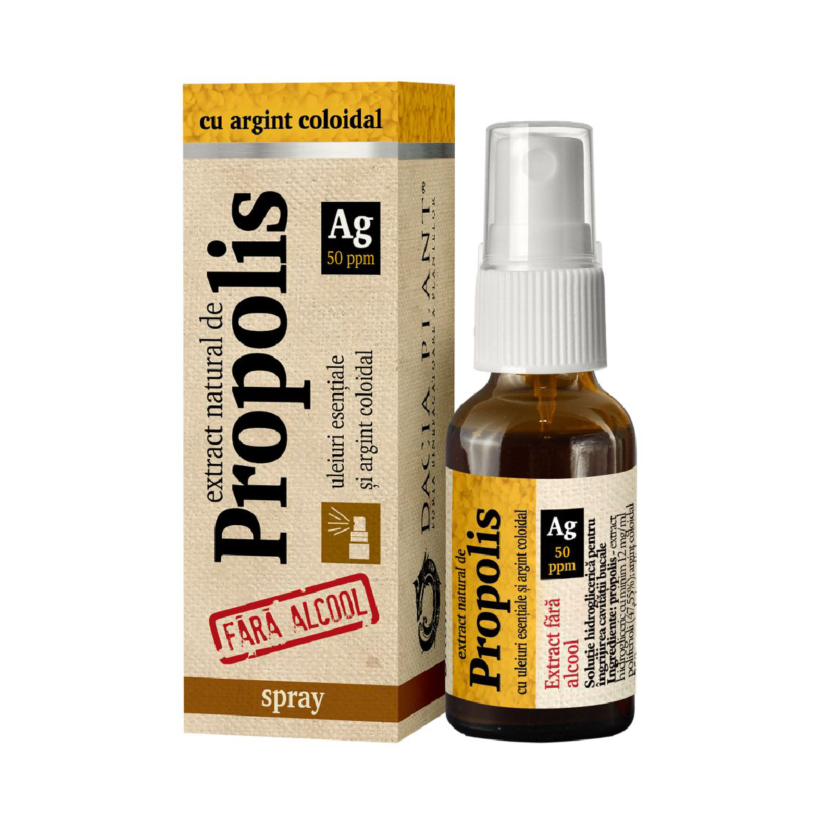 Propolis cu Argint Coloidal fara alcool spray Dacia Plant | MKD-Medicale